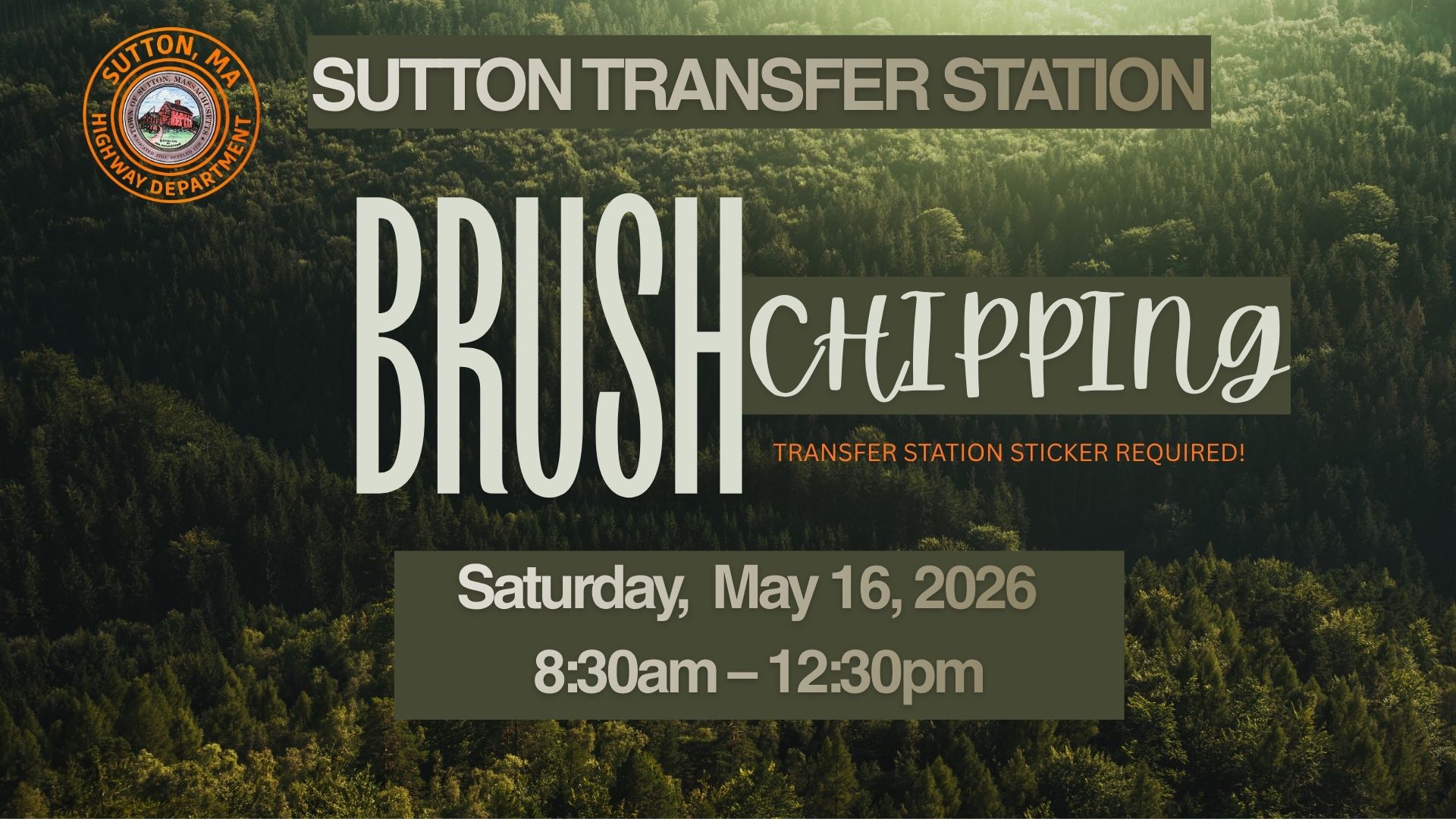 BRUSH CHIPPING DAY! | Sutton MA
